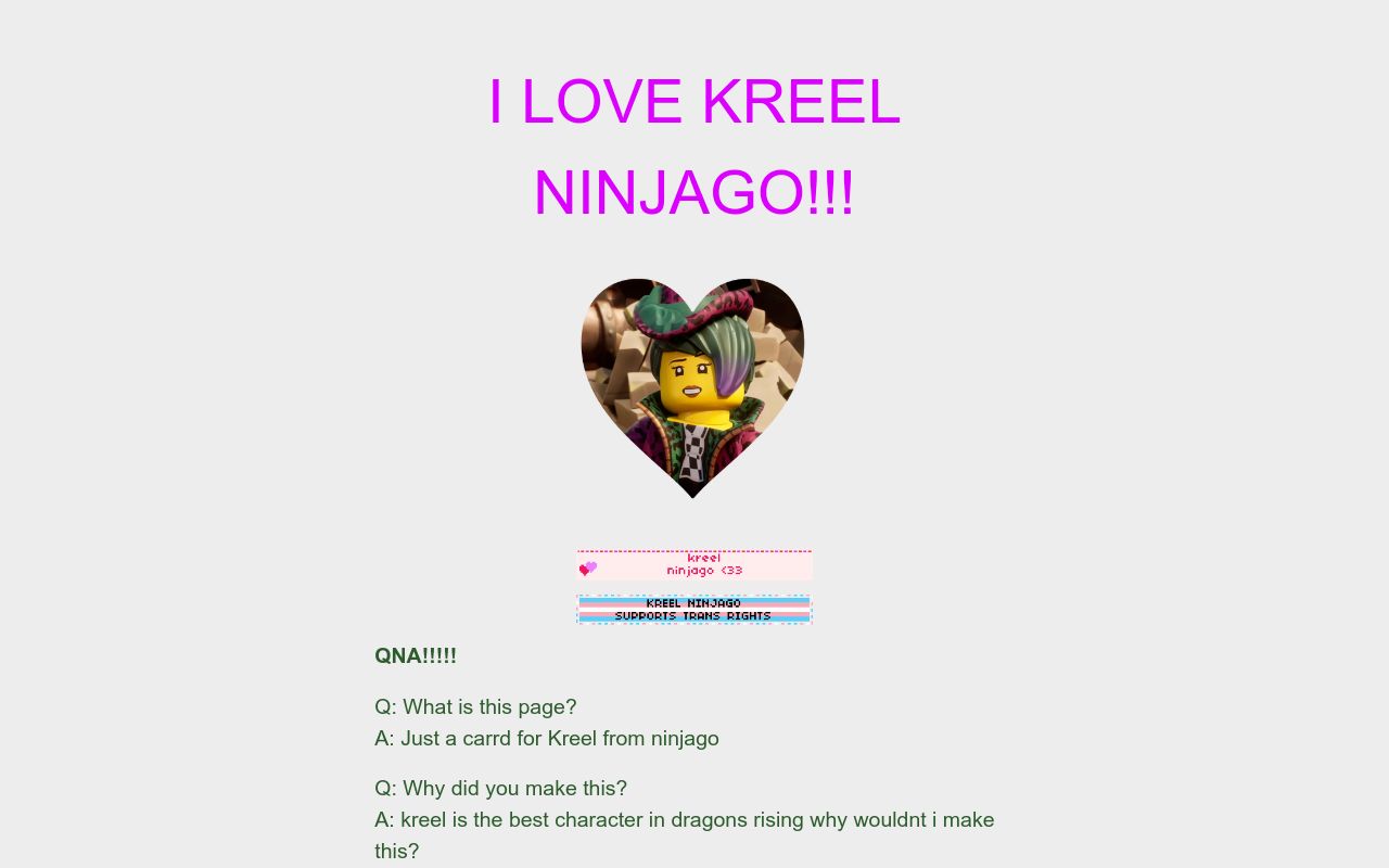 KREEL NINJAGO MY BELOVED